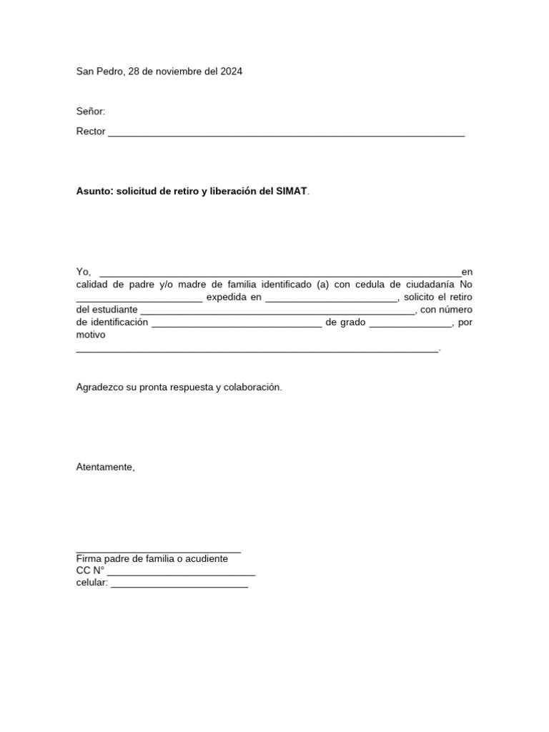 Solicitud Retiro | PDF