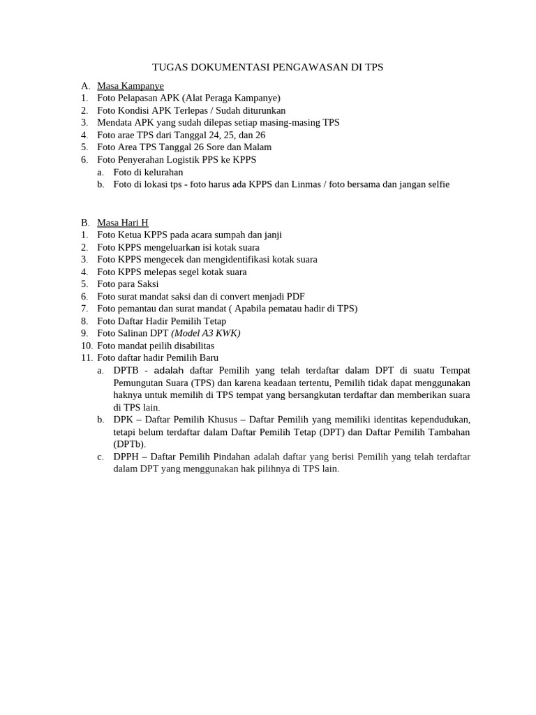 TUGAS DOKUMENTASI PENGAWASAN DI TPS | PDF