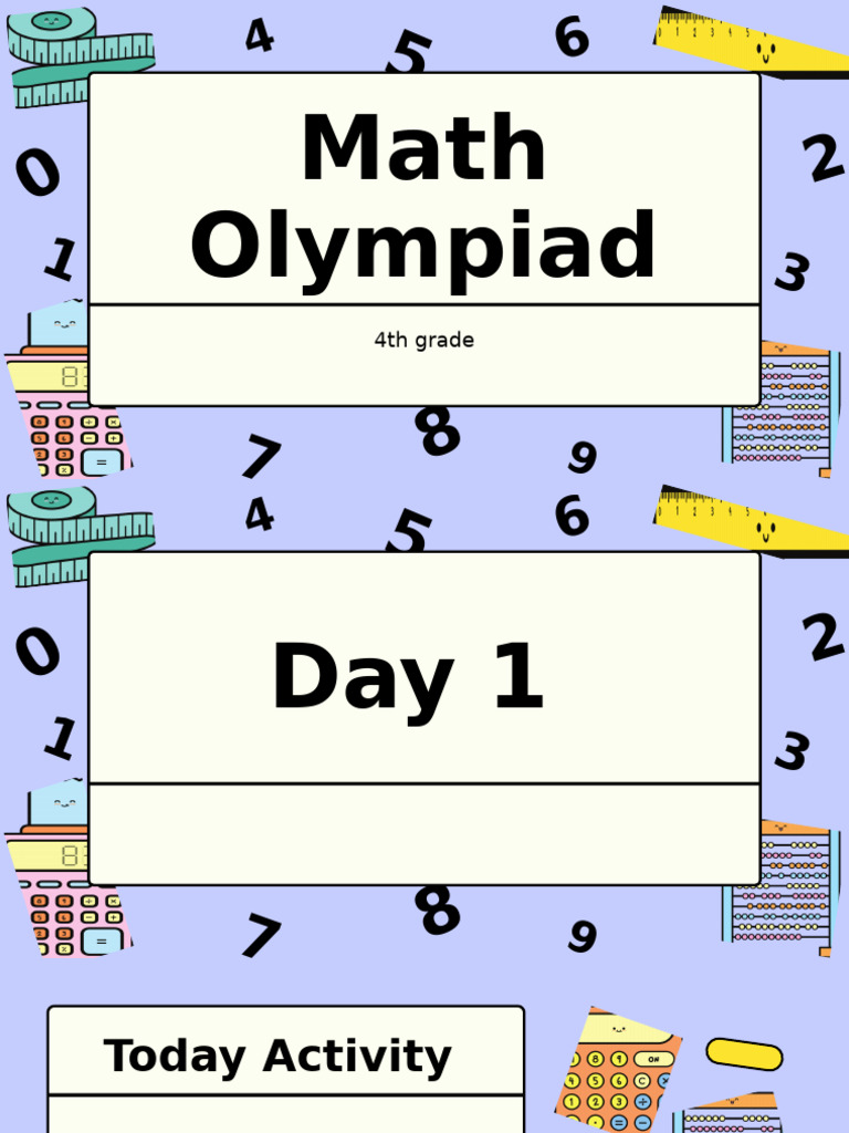 4th Grade Math Olympiad Activities | PDF