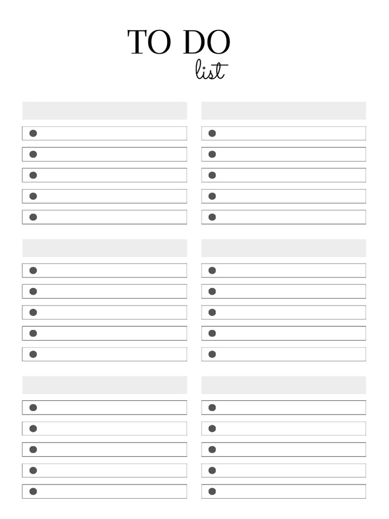 Minimal To Do List Planner | PDF