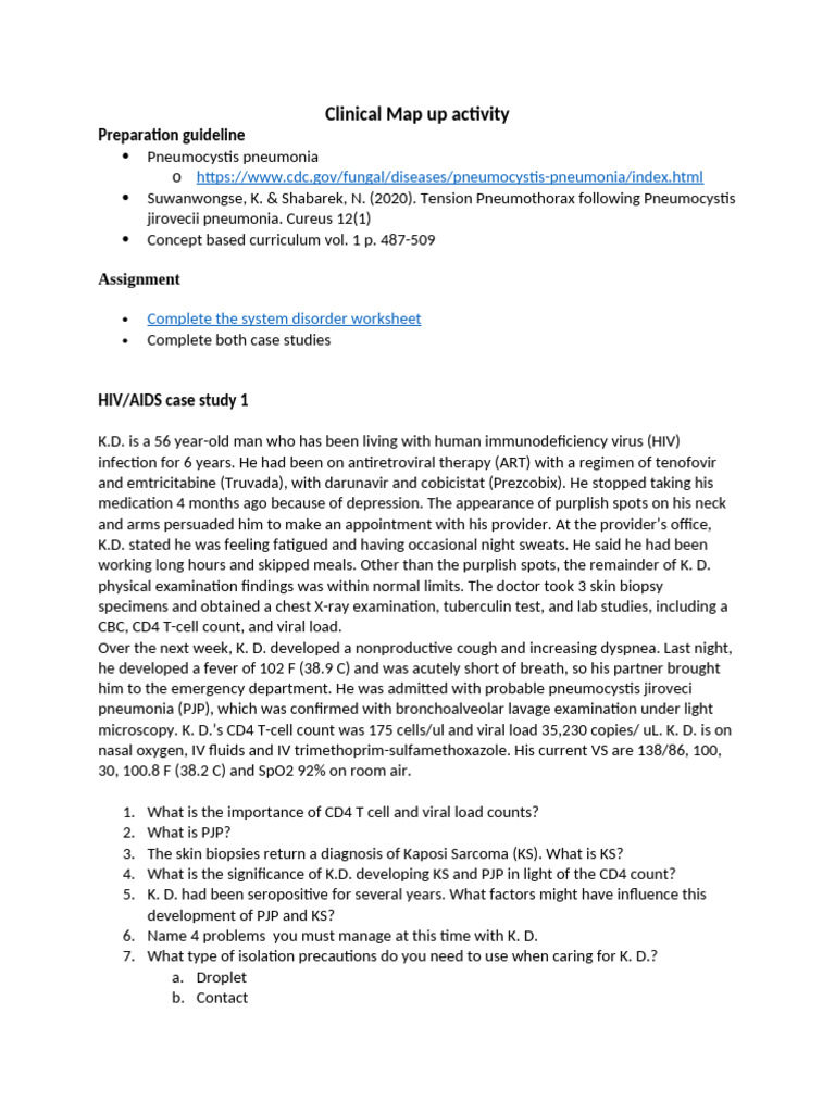 HIV case study | PDF | Diagnosis Of Hiv/Aids | Clinical Medicine