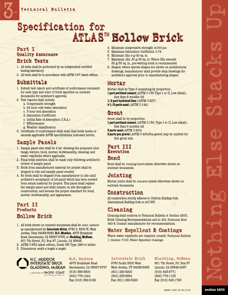 Atlas Brick | PDF | Brick | Mortar (Masonry)