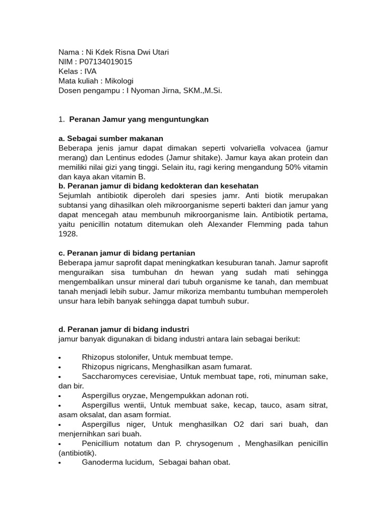 015 - Ni Kadek Risna Dwi Utari - UTS Mikologi | PDF