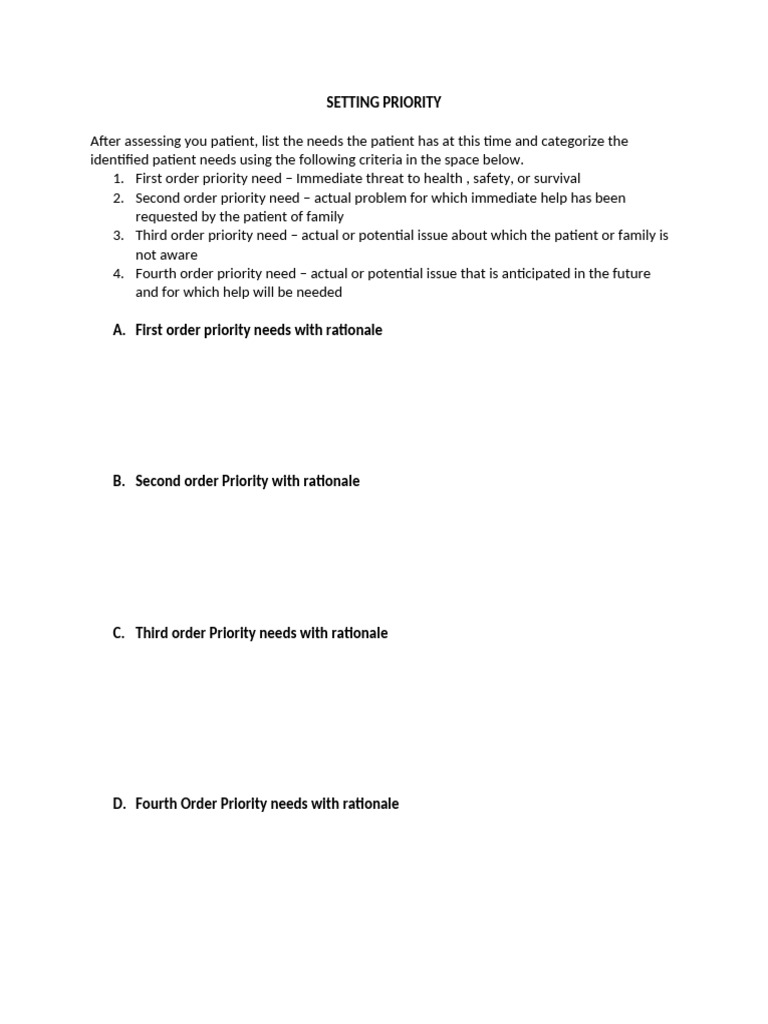 SETTING PRIORITY | PDF