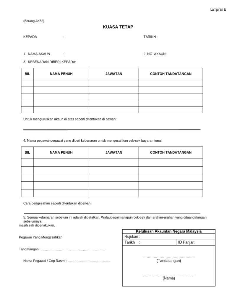 Borang_AK52_KUASA_TETAP | PDF