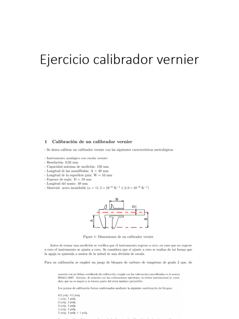 Ejercicio Calibrador Vernier | PDF