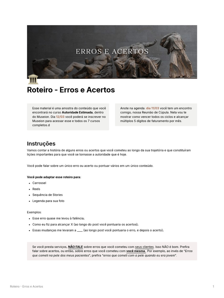 Roteiro-Erros-e-Acertos | PDF