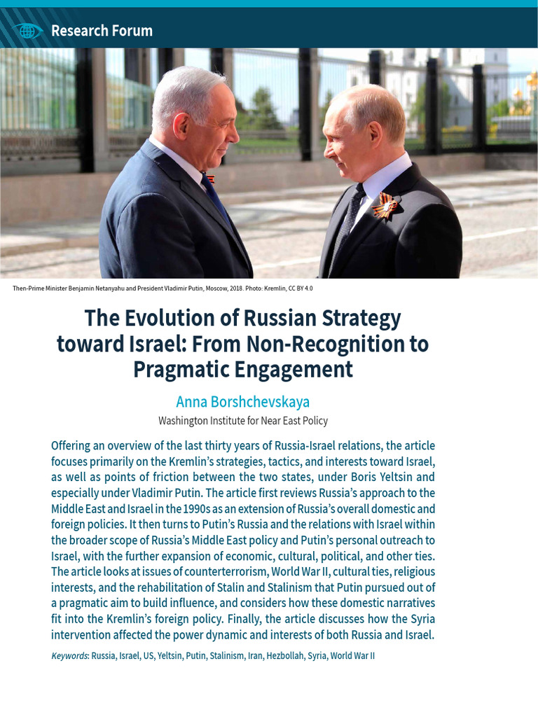 Russia-Israel Relations: 30-Year Evolution | PDF | Vladimir Putin ...