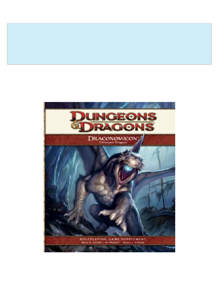 Full Draconomicon Chromatic Dragons D D Rules Expansion First Edition Bruce Cordell PDF All ...