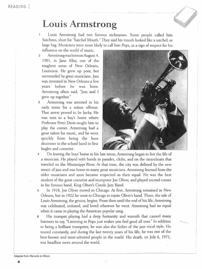 Activity - Louis Armstrong - Page 1 | PDF | Jazz