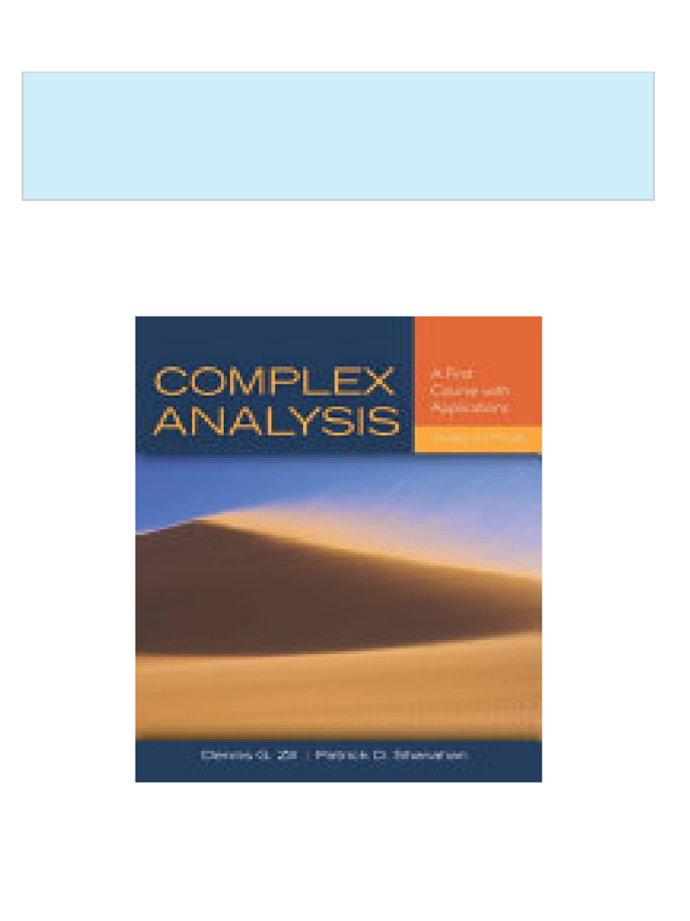 Ebooks File Complex Analysis 3rd Edition Dennis G. Zill All Chapters | PDF | Complex Number ...