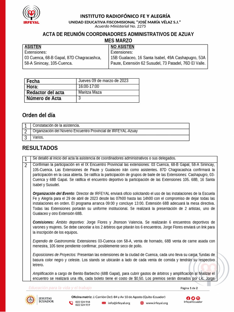 Acta 03 - 09.03.23 | PDF