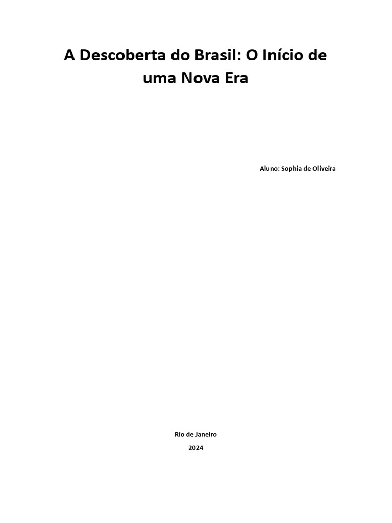 A Descoberta Do Brasil - O Início de Uma Nova Era | PDF | Portugal