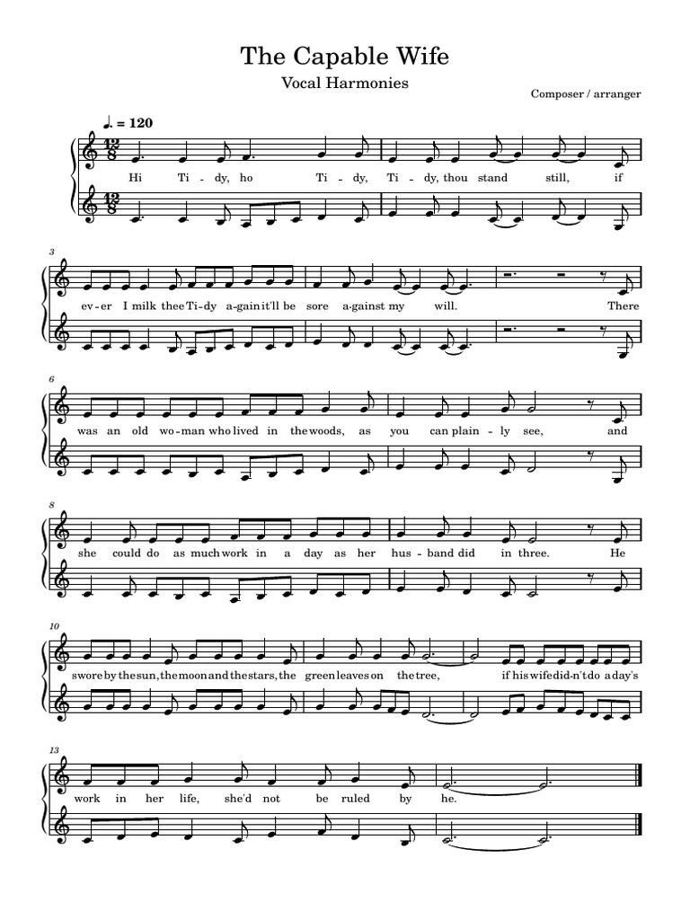 The Capable Wife Vocal Harmonies | PDF | Musical Techniques | Musical ...