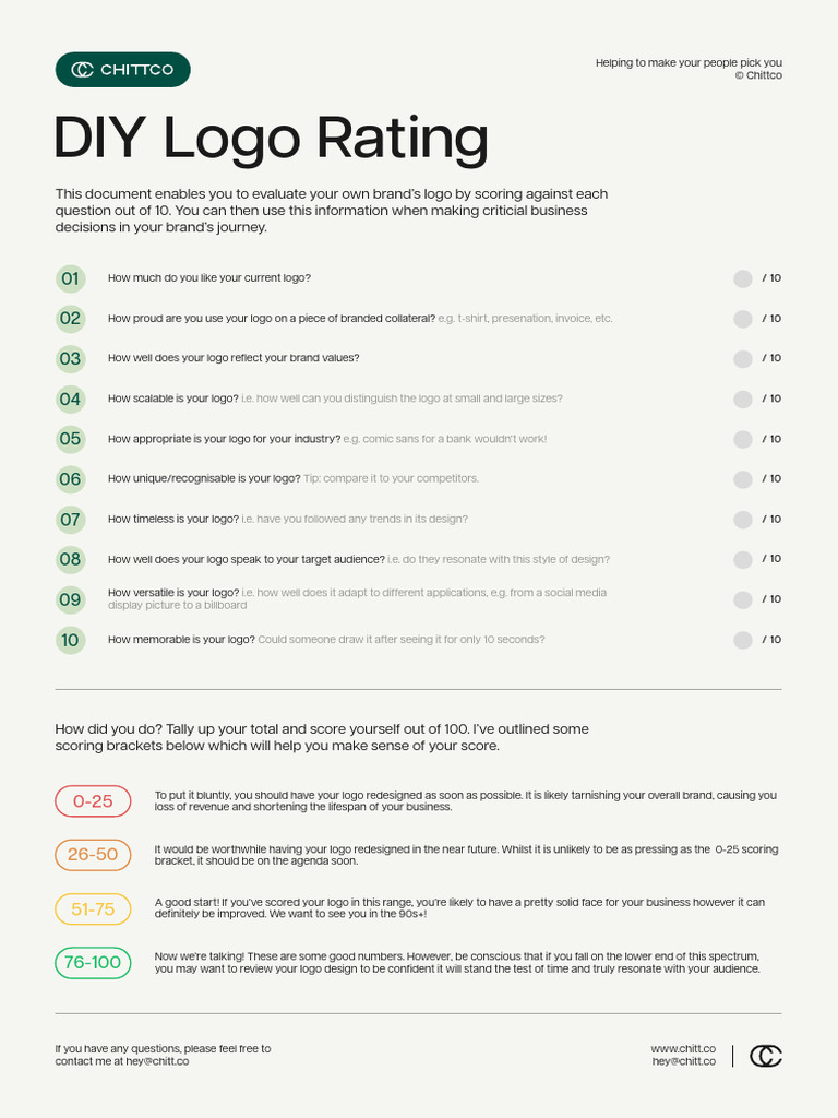 DIY Logo Rating Worksheet | PDF | Logos | Marketing