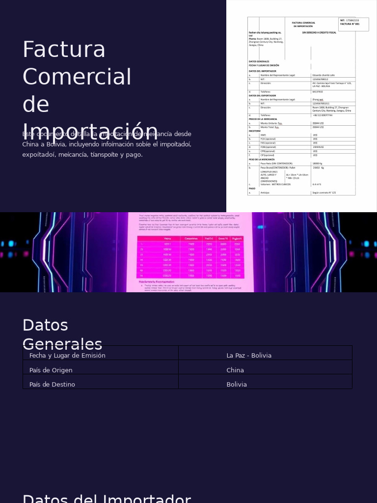 Factura Comercial de Importacion | PDF