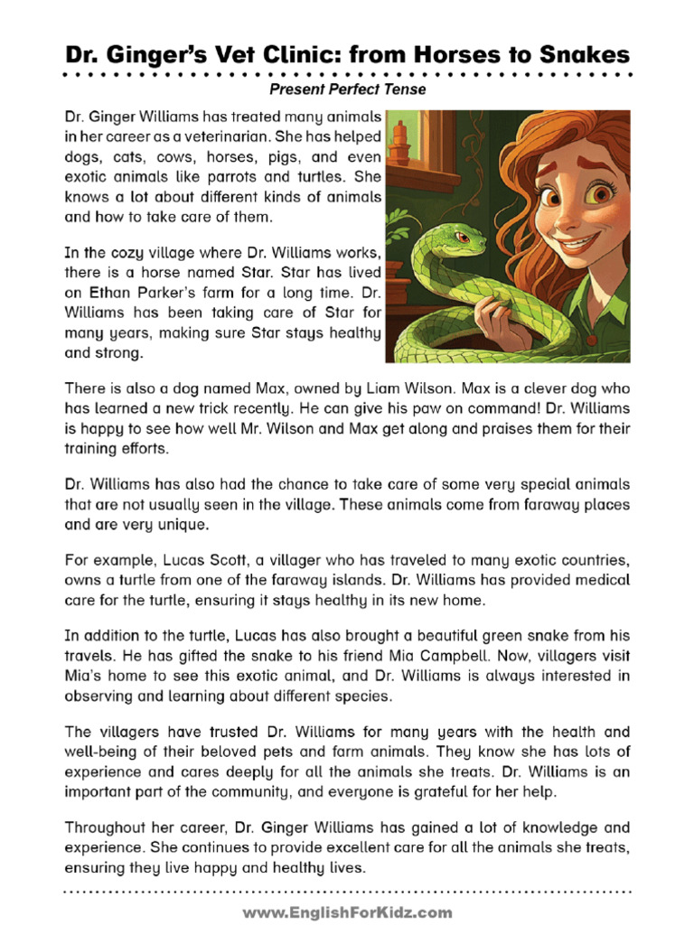 Dr. Gingers' Vet Clinic | PDF