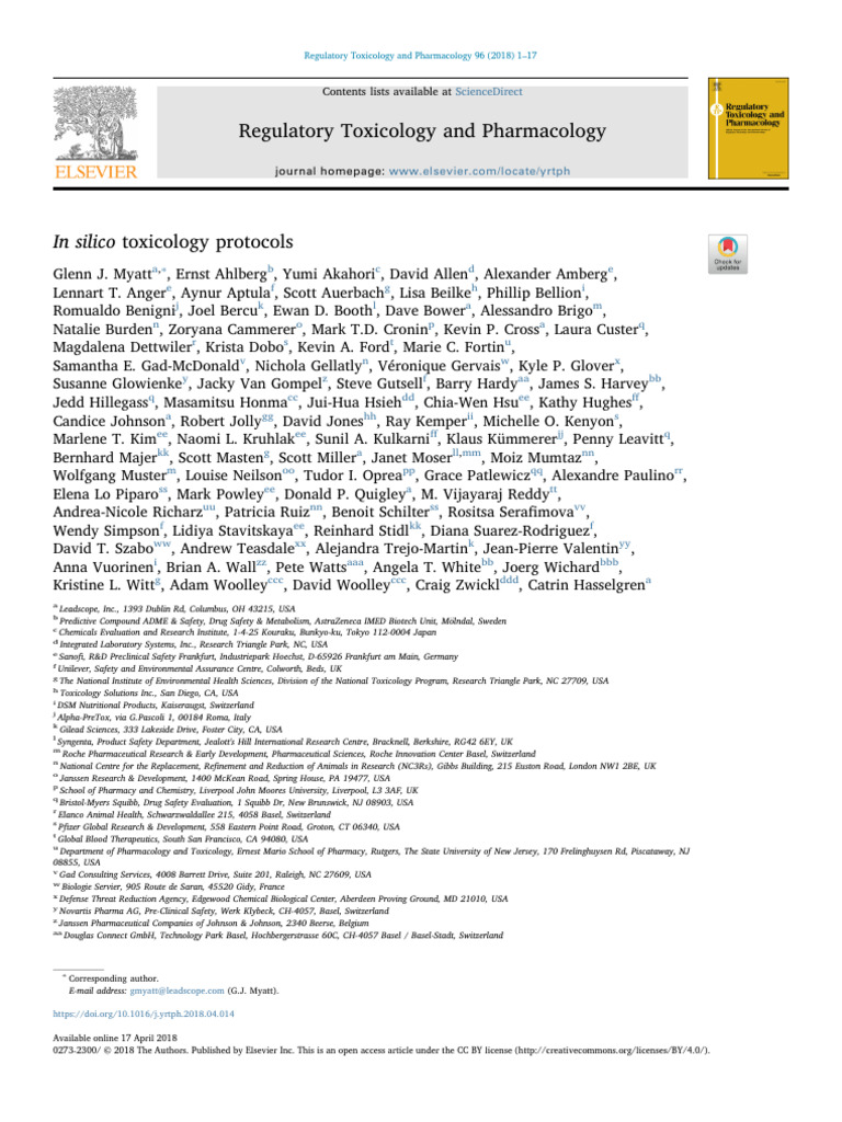 Myatt2018_in Silico Toxicology Protocols | PDF | Toxicology | Toxicity