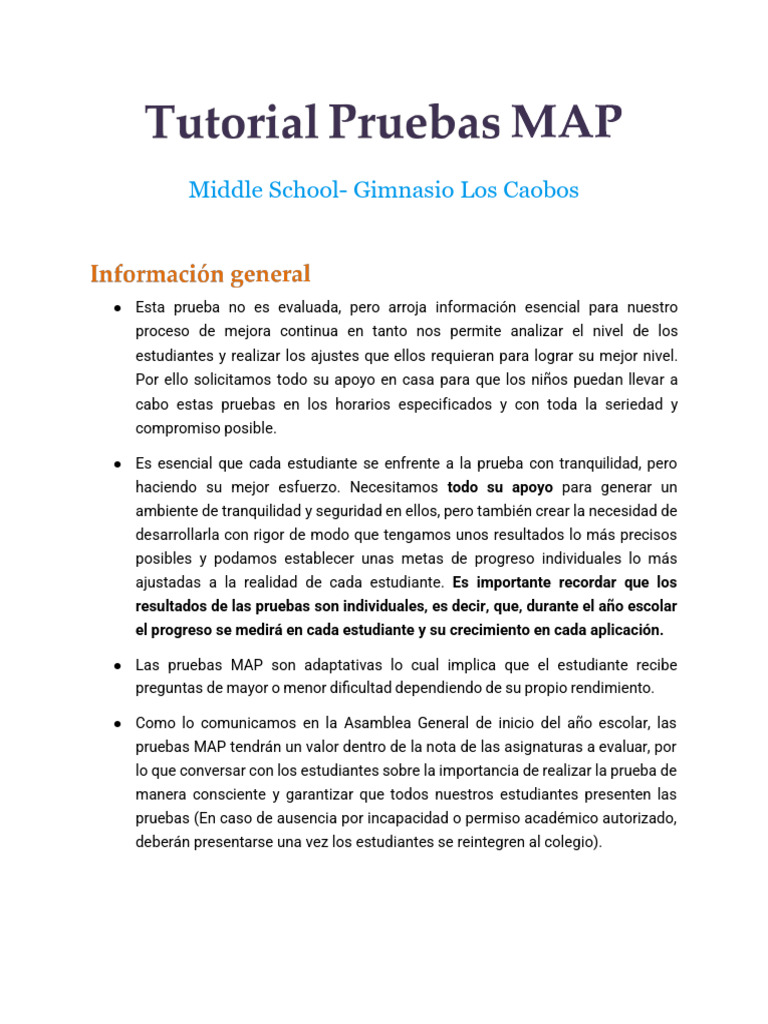Tutorial Pruebas MAP MS | PDF