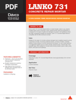 Concrete Repair Mortar: LANKO 731 | PDF | Concrete | Corrosion