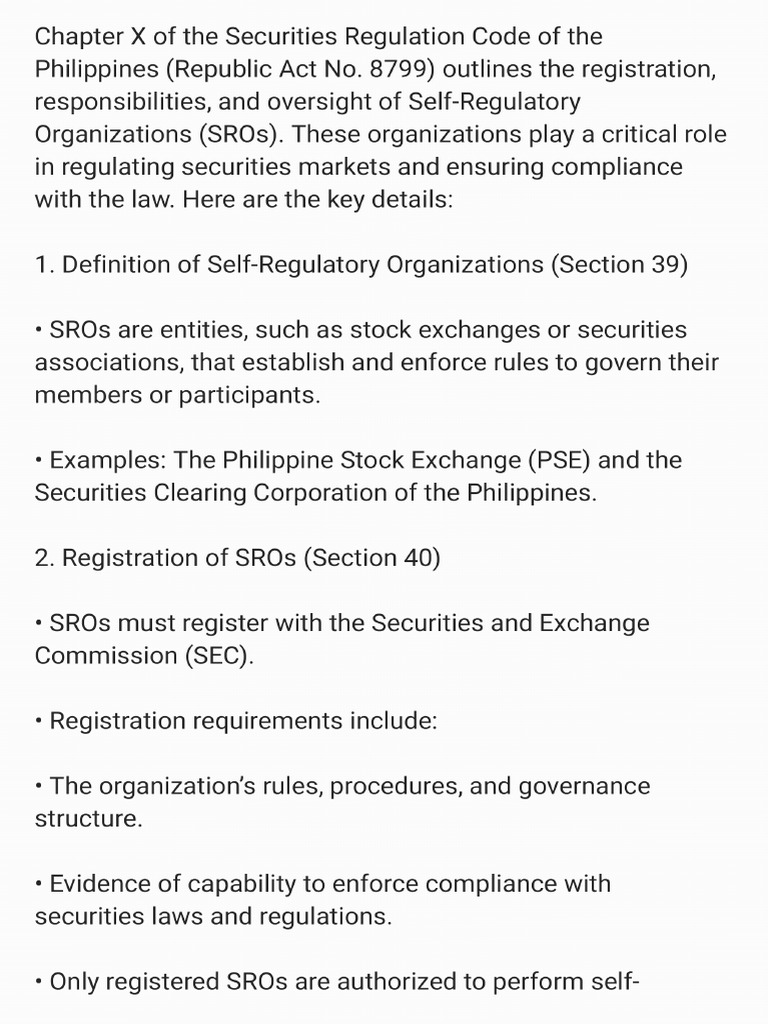 Chapter 10 Securities Regulation Code | PDF