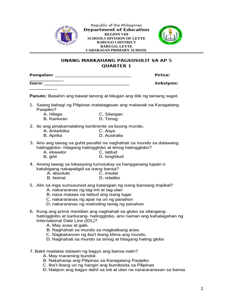 FIRST PERIODIC TEST AP 5 2024-2025 | PDF