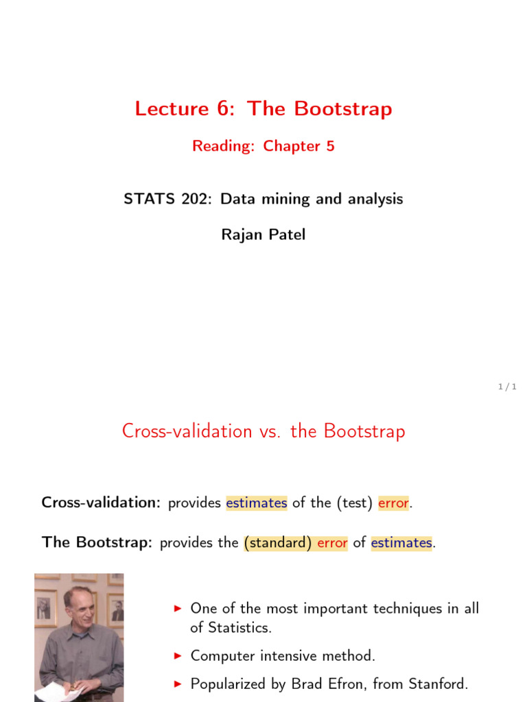 lec6 | PDF | Standard Error | Bootstrapping (Statistics)