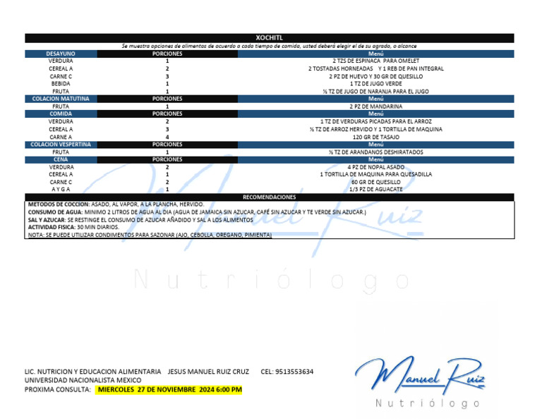 12.18 XOCHITL EQ (1) | PDF | Preparación de comida y bebida | Cocinando