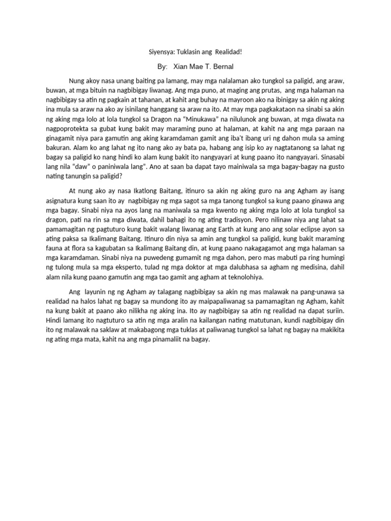 Science Section Filipino | PDF