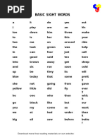 Basic Sight Words and Sentences | PDF