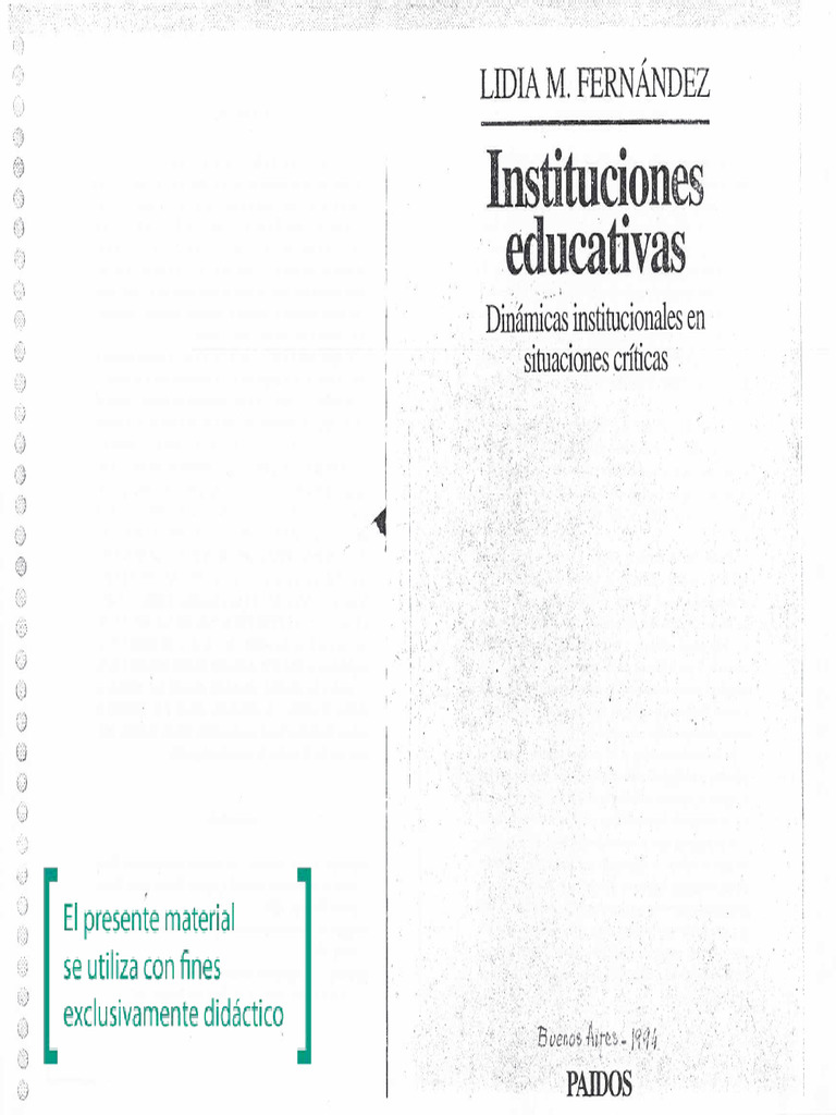Fernandez Lidia Instituciones Educativas | PDF