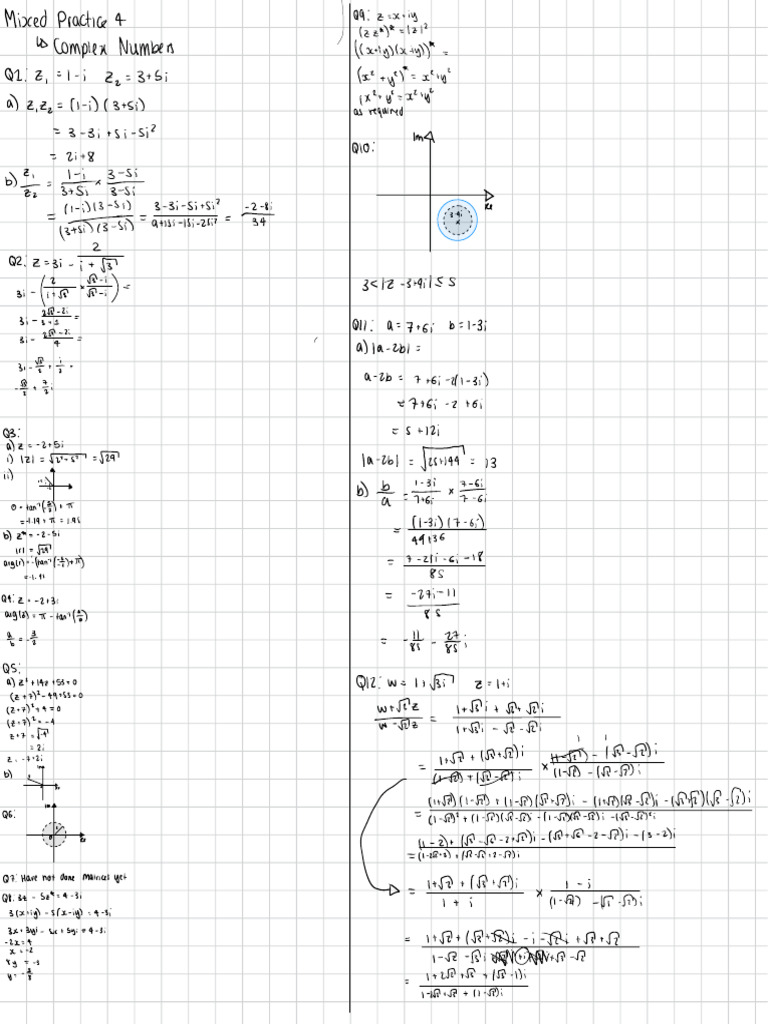 Complex Numbers Practice Problems | PDF