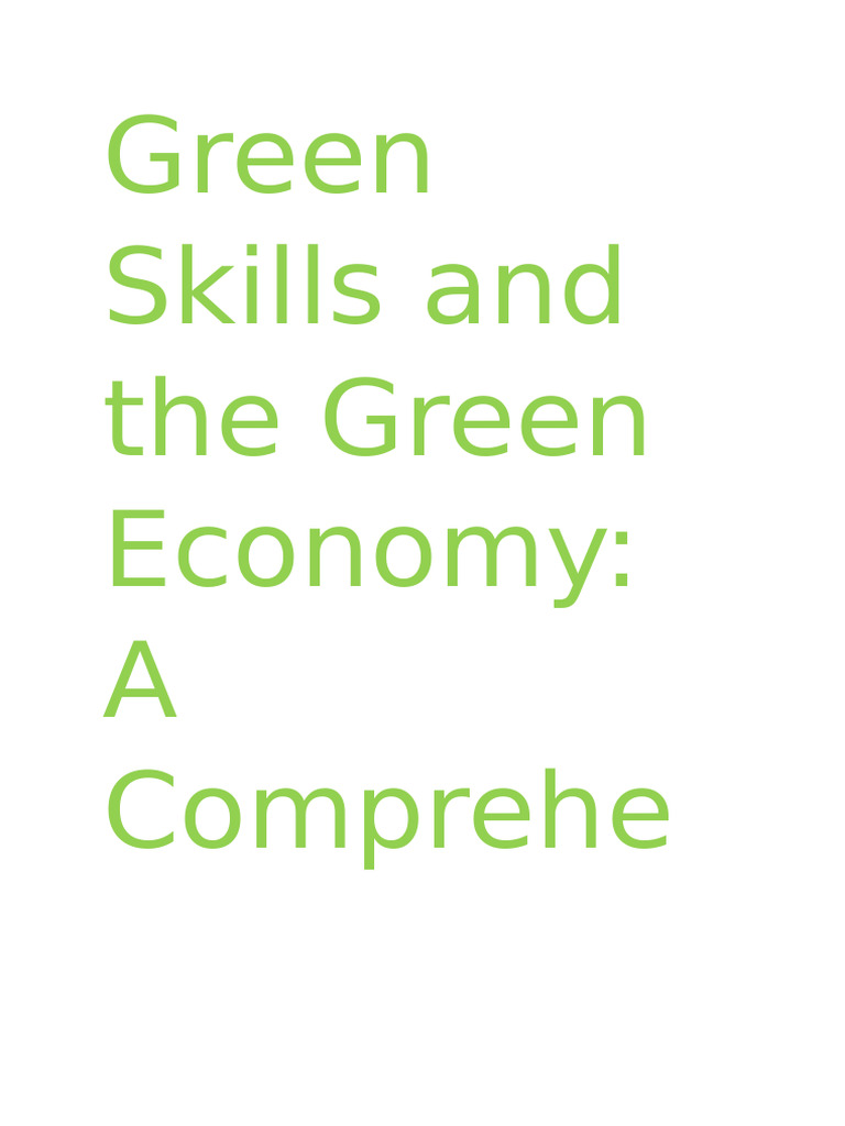 Green Skills and The Green Economy | PDF | Green Economy | Sustainability