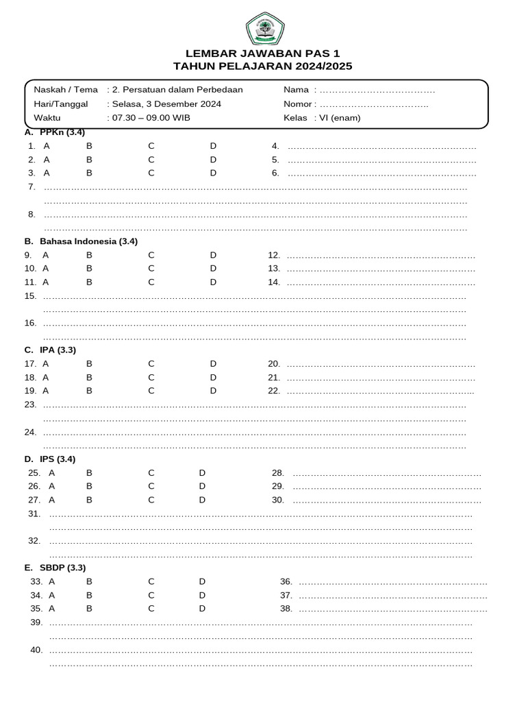 6. LJK Naskah 2 | PDF