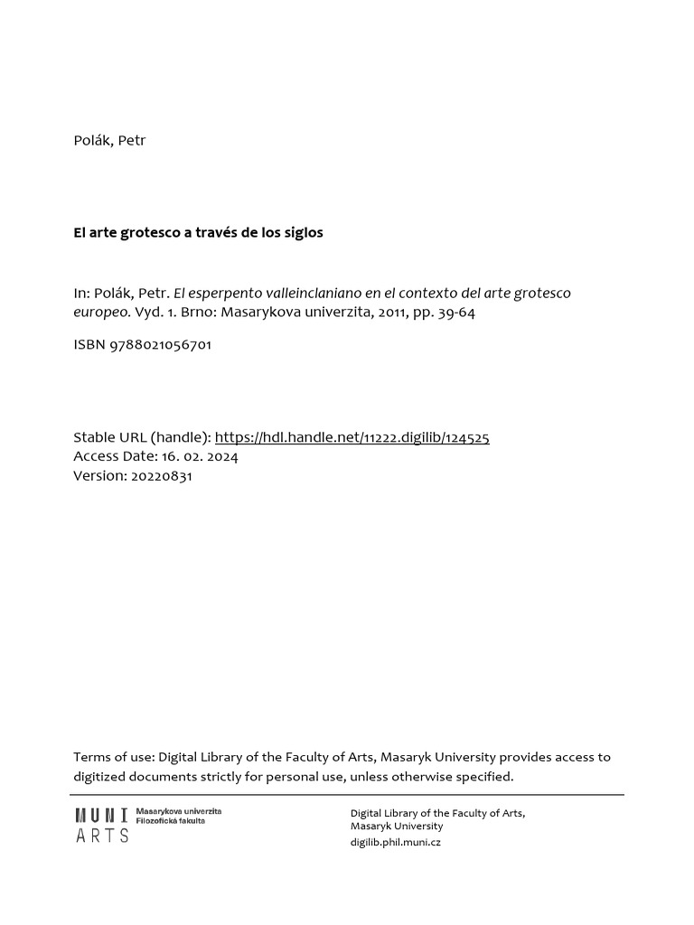 Polák, Petr: El Arte Grotesco A Través de Los Siglos | PDF | Grotesco ...