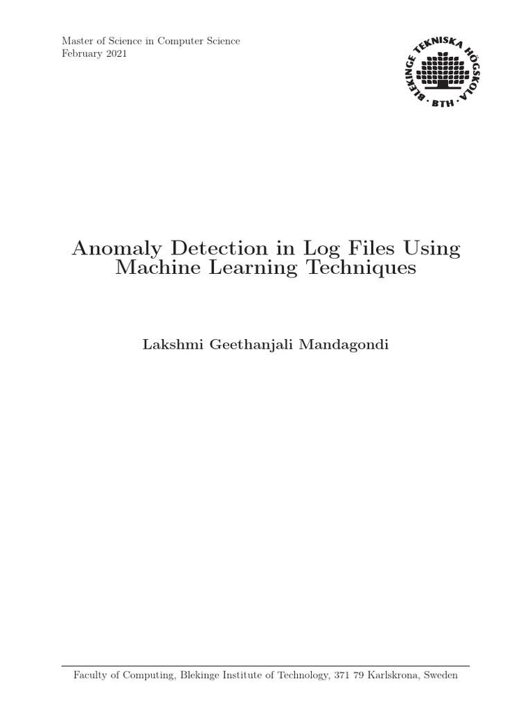 Anomaly Detection in Logs Using ML | PDF | Cluster Analysis | Machine Learning
