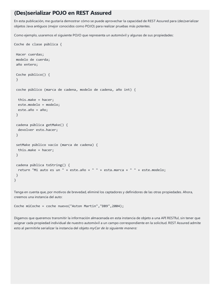 Deserializing Pojos in Rest Assured | PDF | Desarrollo de software | Programación de computadoras
