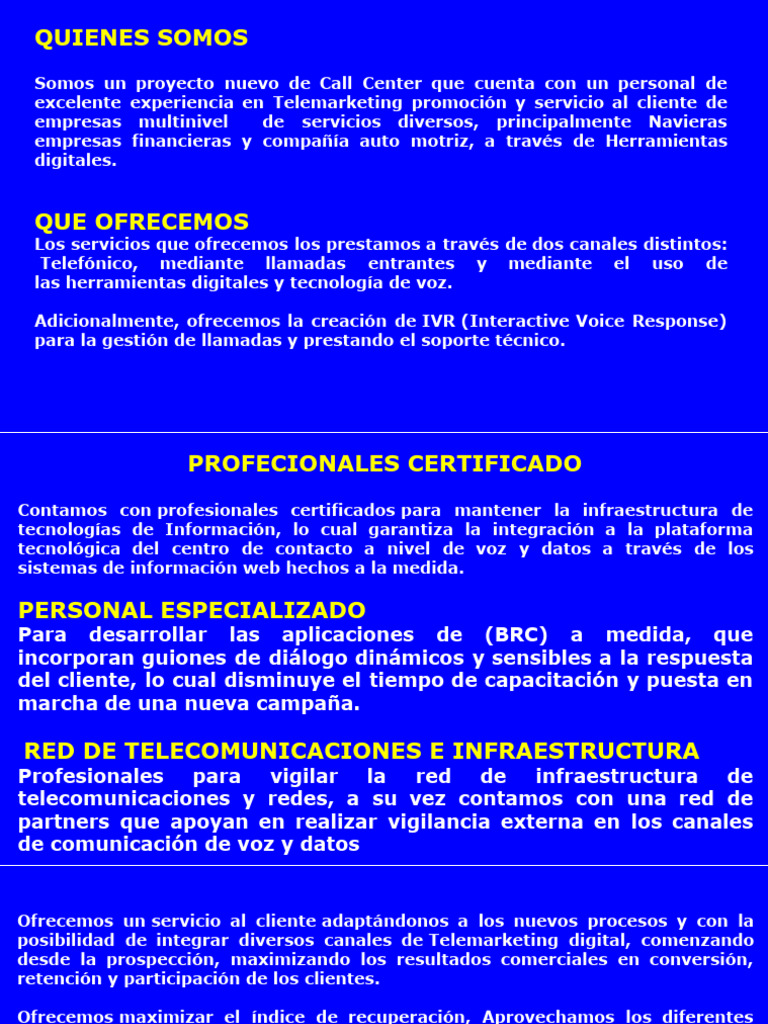 Quienes Somos | PDF | Respuesta de Voz Interactiva | Informática