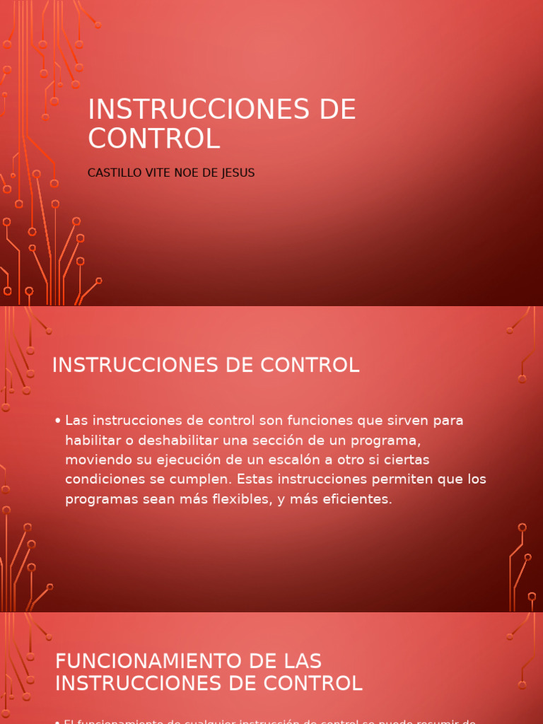 Expocición de Instrucciones de Control | PDF