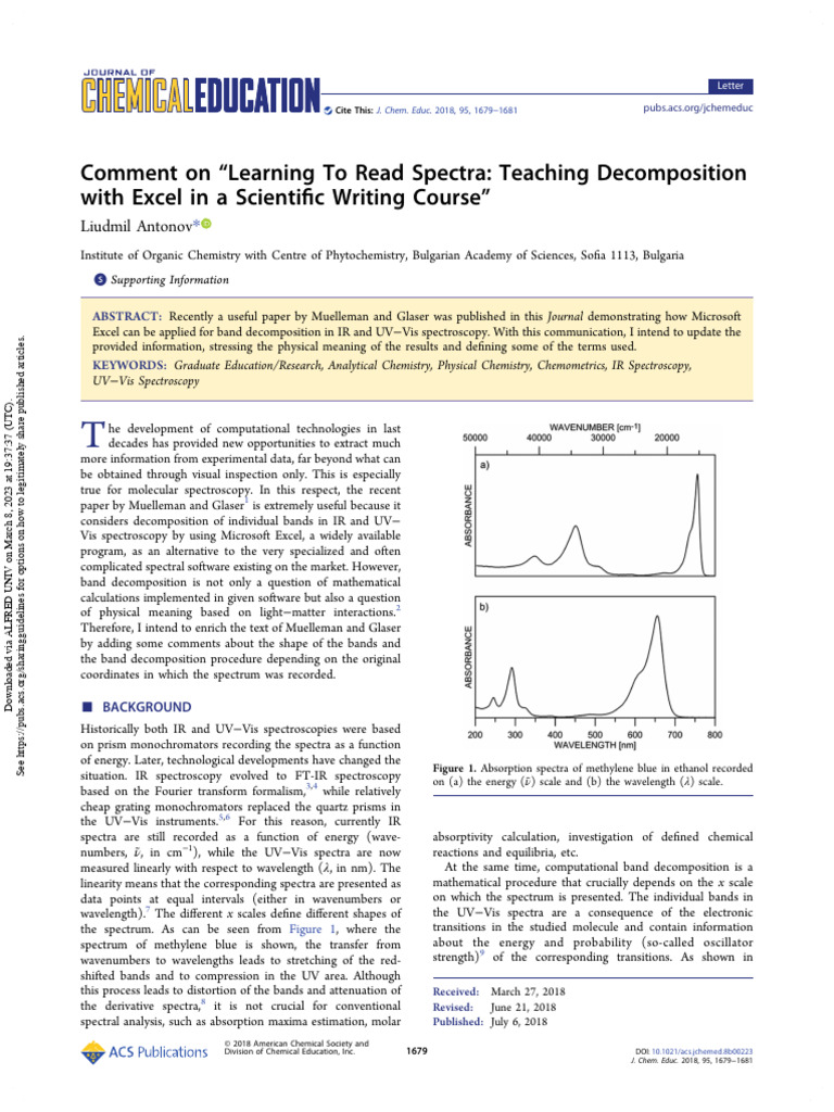 Anatov Jce2018 Fit Deconvolution | PDF | Spectroscopy | Infrared ...