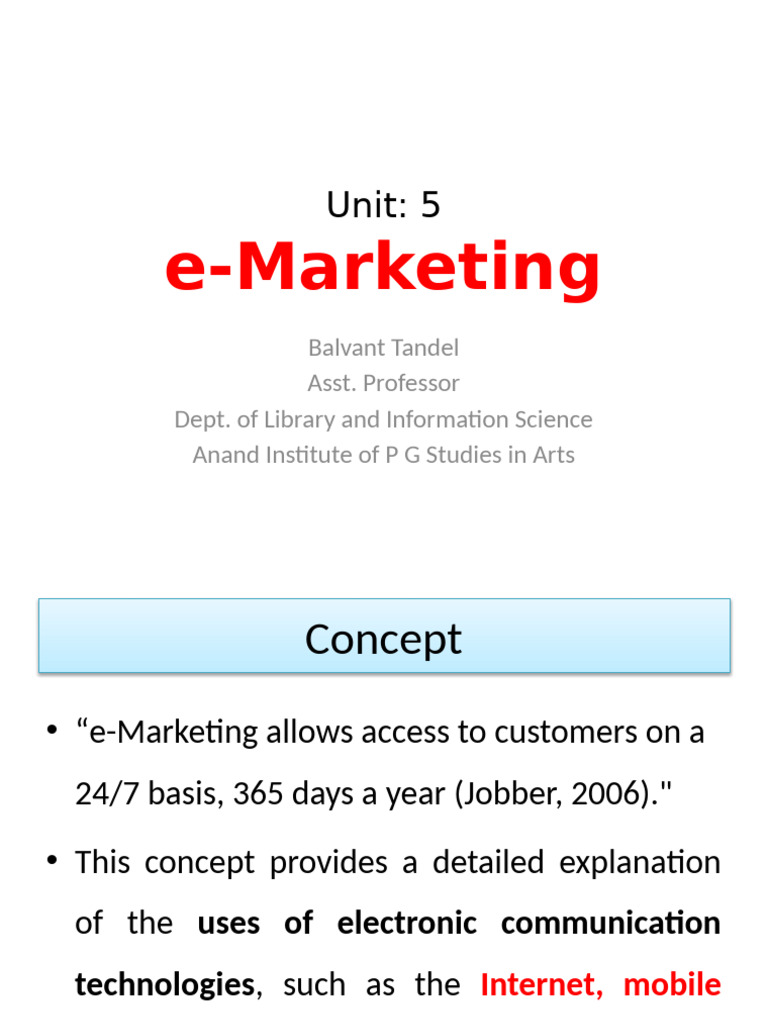 e Marketing | PDF | Digital Marketing | Search Engine Marketing