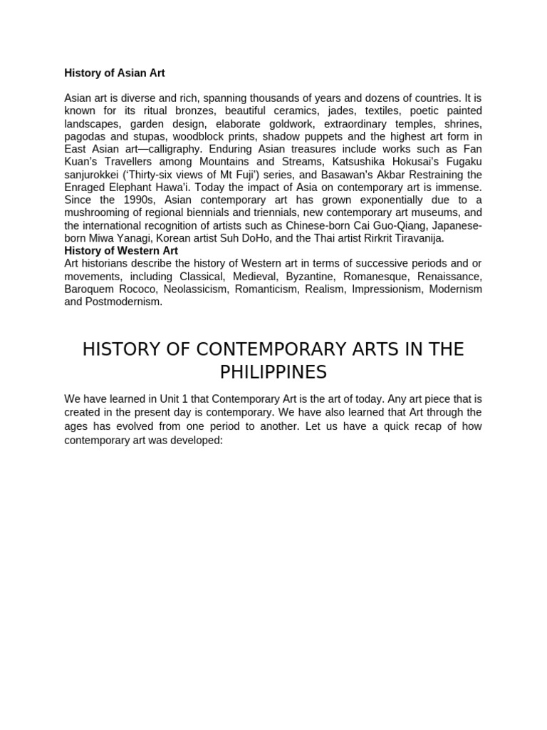 Art History 1 Pdf Paintings Contemporary Art