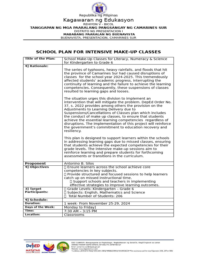 school plan | PDF | Educational Assessment | Teachers