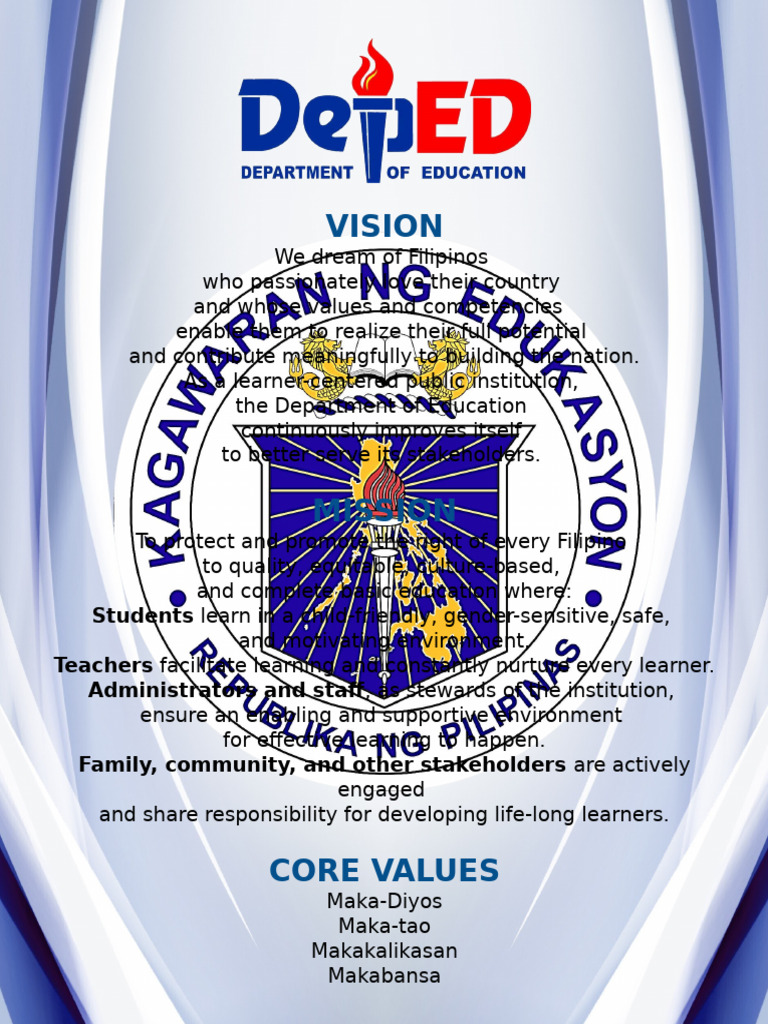 Deped Vision, Mission, Core Values | PDF