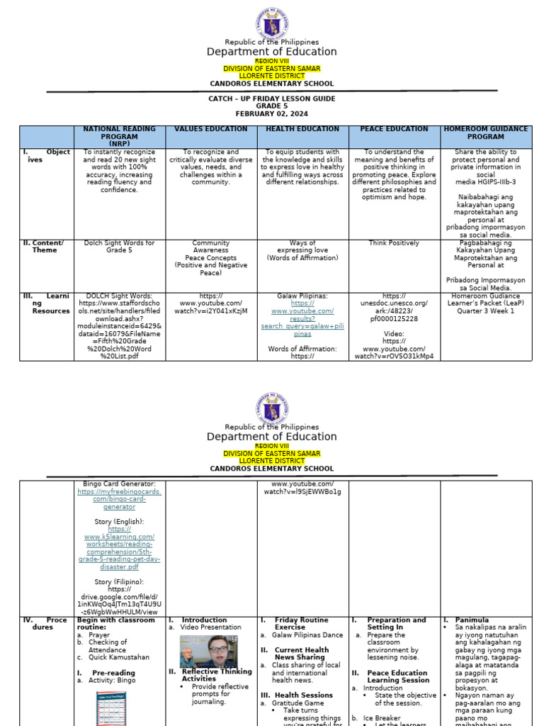 DLL Catch Up Friday Feb 02 | PDF | Cognitive Science | Cognition