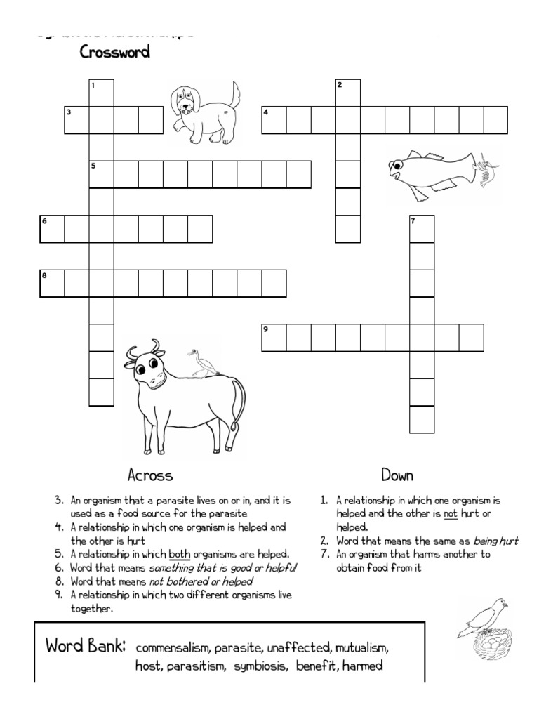 Symbiotic Relationships Crossword | PDF