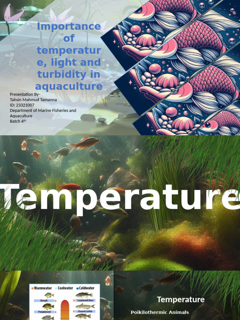 Imp of temp light and turbidity in aquaculture | PDF | Water | Nature