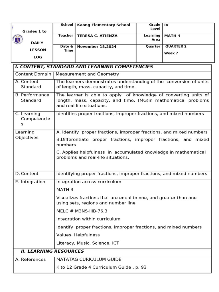 COT Math q2 Week 7 2024 2025 | PDF | Curriculum | Learning