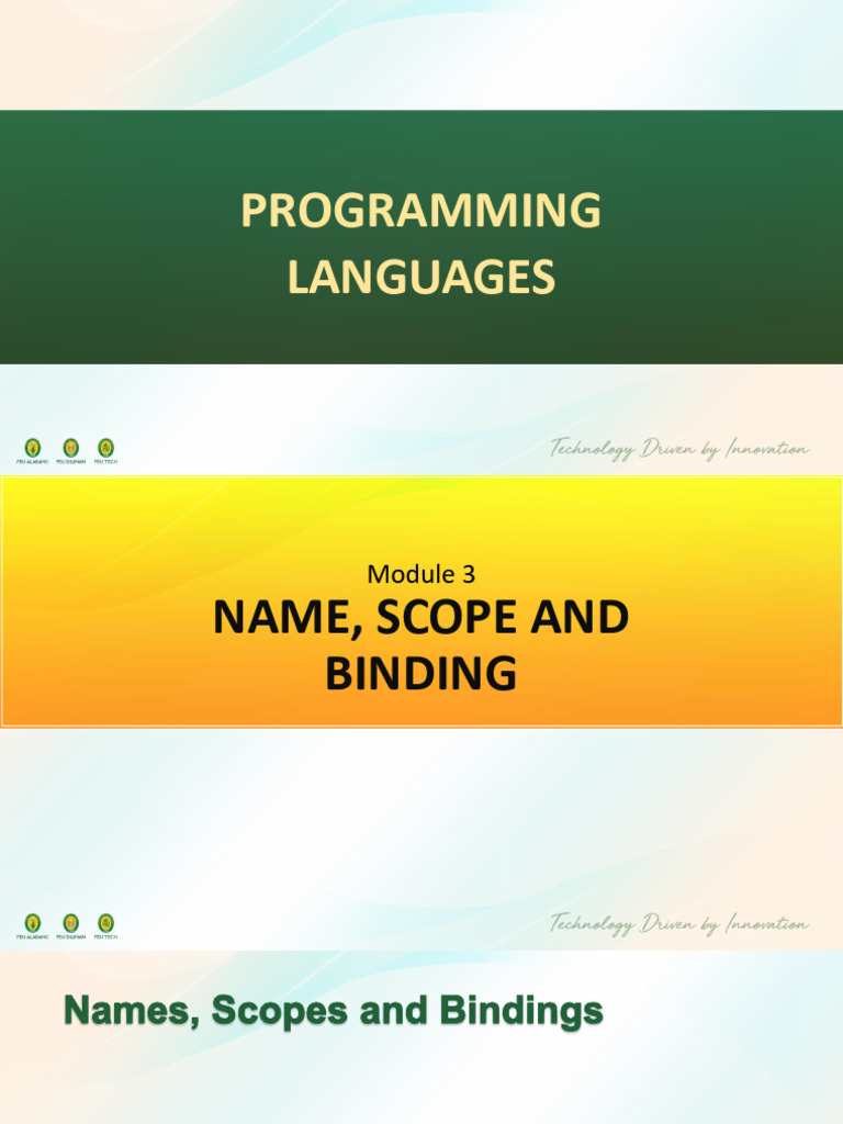 M3-MAIN | PDF | Scope (Computer Science) | Variable (Computer Science)