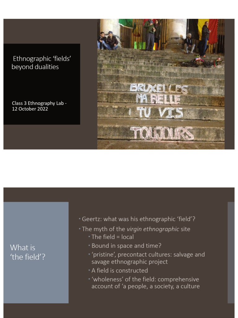 Class 3 Ethnographic Fields | PDF | Ethnography | Liberal Arts Education
